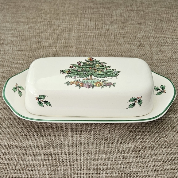 Spode | Dining | Vintage Spode Christmas Tree Stick Butter Dish Cover ...